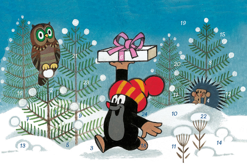 22236-12318 Glitter Advent Calendar Card with Envelope Little Mole wit ...