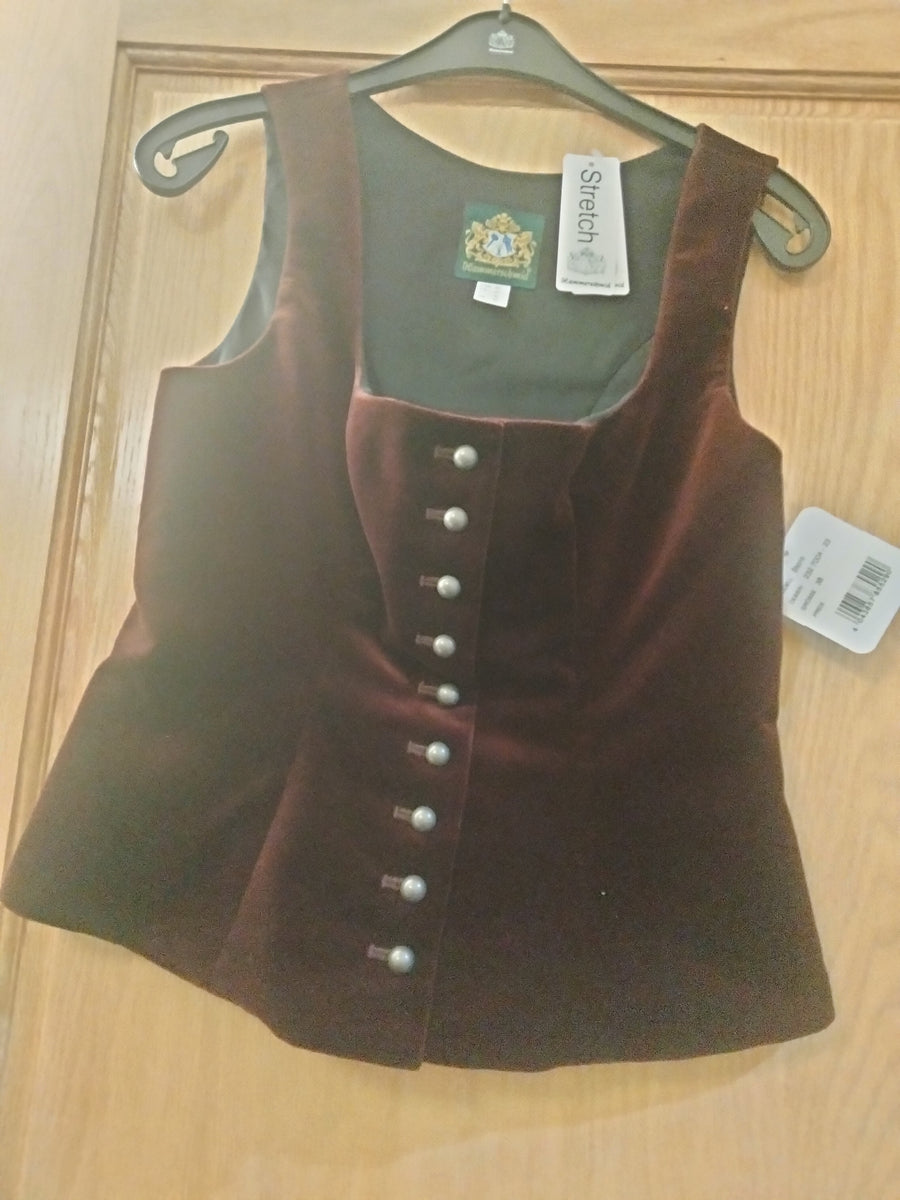 232 7004 - 23 Storo Hammerschmid beautiful dark red Velvet Mieder Top ...