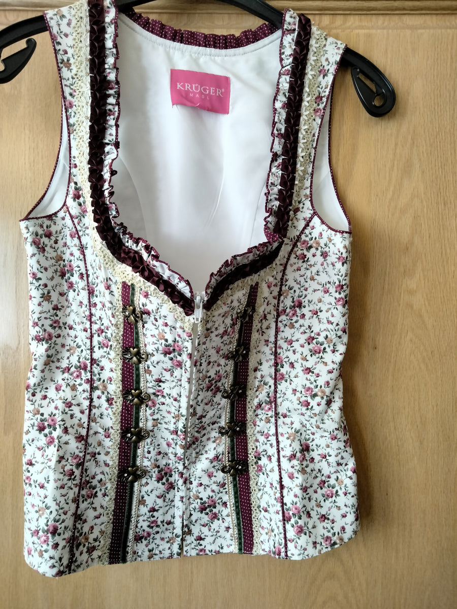 37505 TRADITIONAL Mieder Small Rose Flower pattern with trim design BY ...