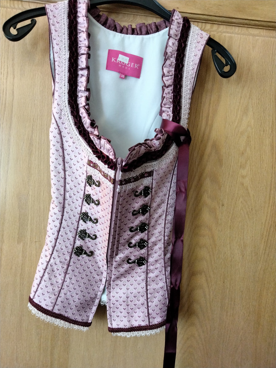 36501 TRADITIONAL Mieder Small light and dark Pink flower pattern with ...