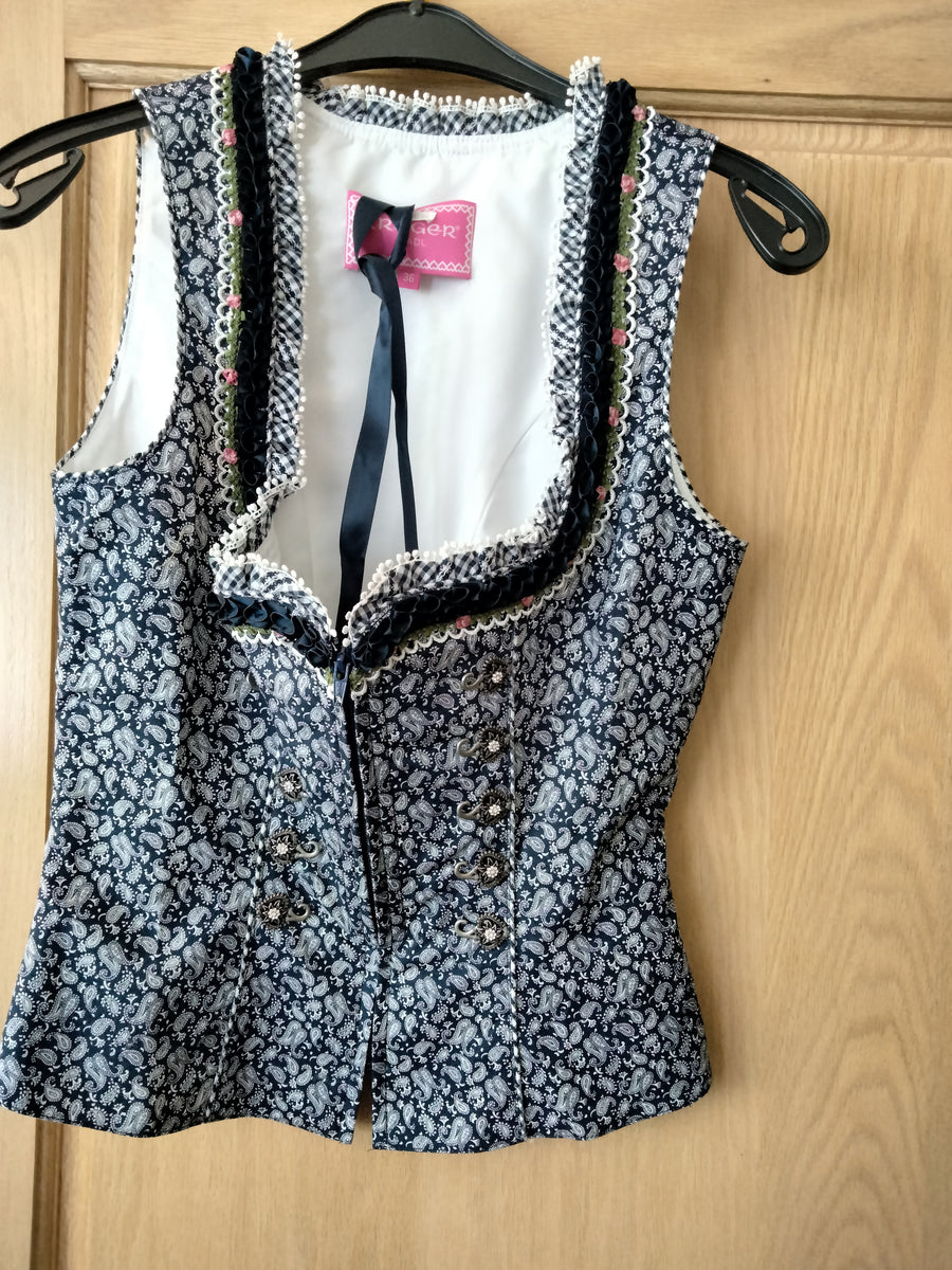 36500 TRADITIONAL Mieder Tow tone pattern with trim design BY KRÜGER M ...