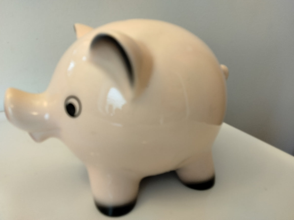 Goebel Porcelain Pig Piggy Bank Rosa with a little ship on one leg ...