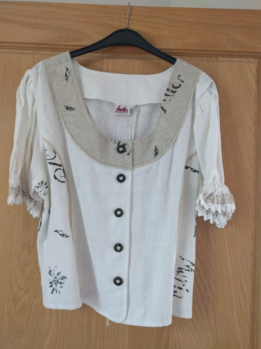C-25-1 Fuchs Linen Trachten Blouse Mieder Top – German Specialty ...