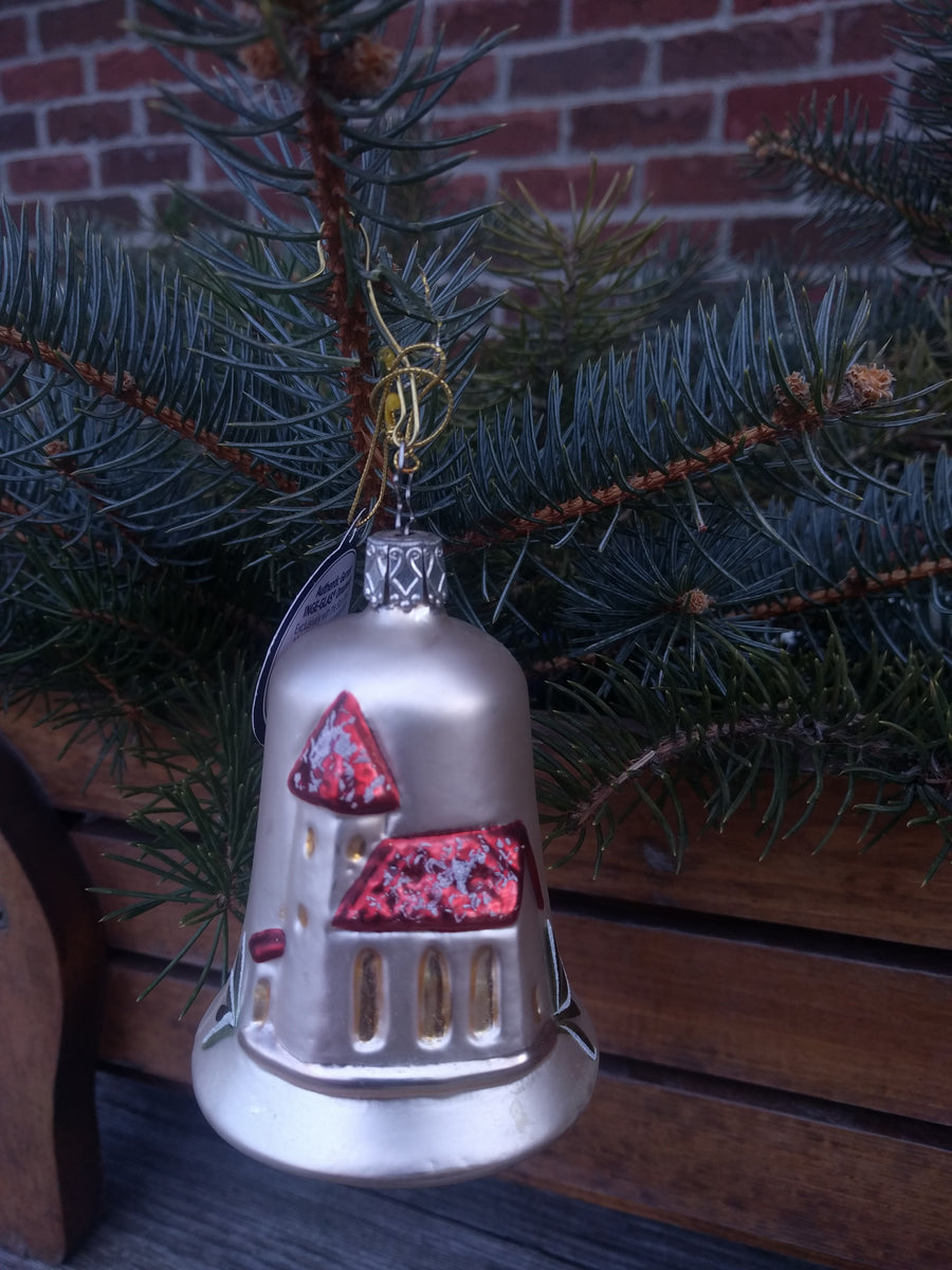 Inge Glas Mouth Blown and Hand Painted Church Bell Glass Ornament ...