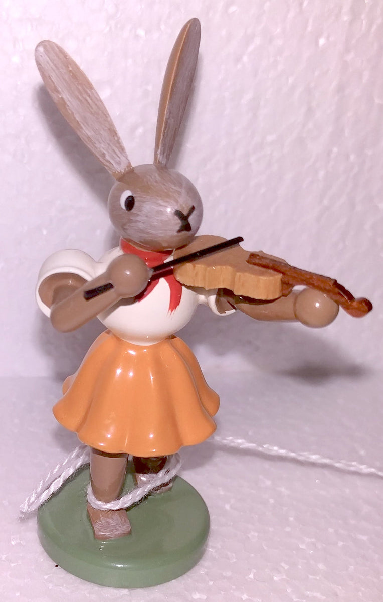 Blank Hand Made Female Easter Bunny violin player – German Specialty ...