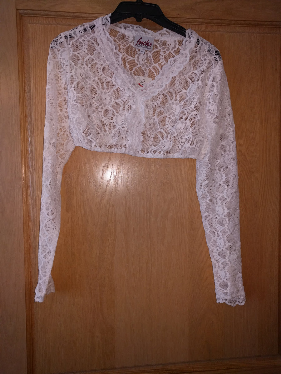 4129 Classy Fuchs Lace Dirndl blouse with full length sleeves and Elas ...