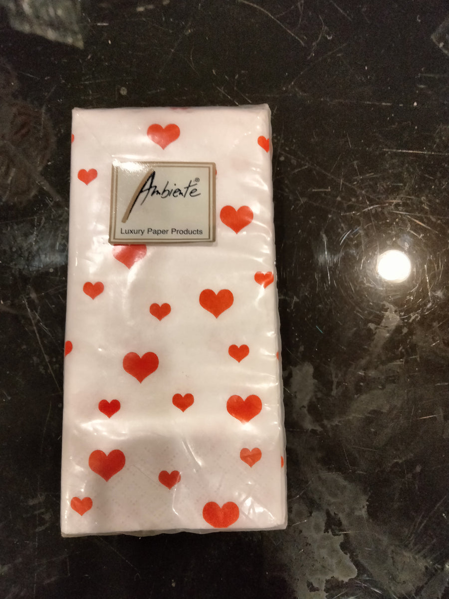 Ambiente Paper Hankies Red Hearts – German Specialty Imports llc