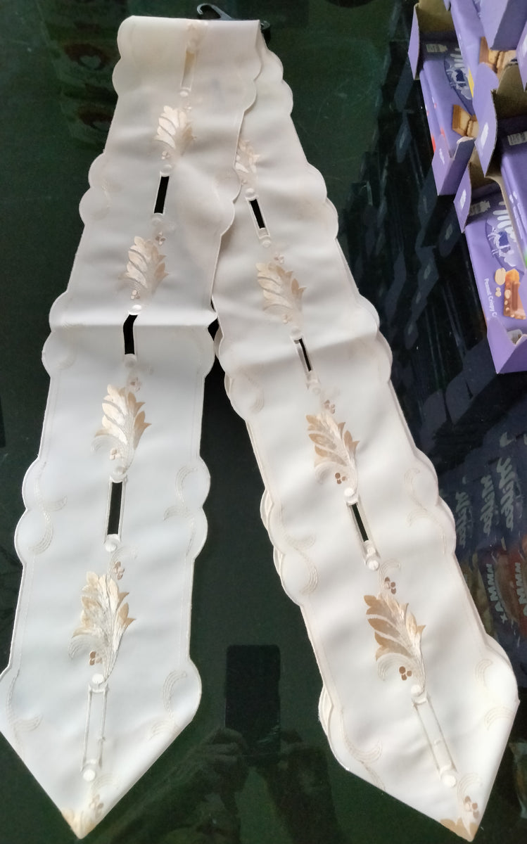 Elegant Beige with gold tone Leafy Design and cutouts in different Sha ...