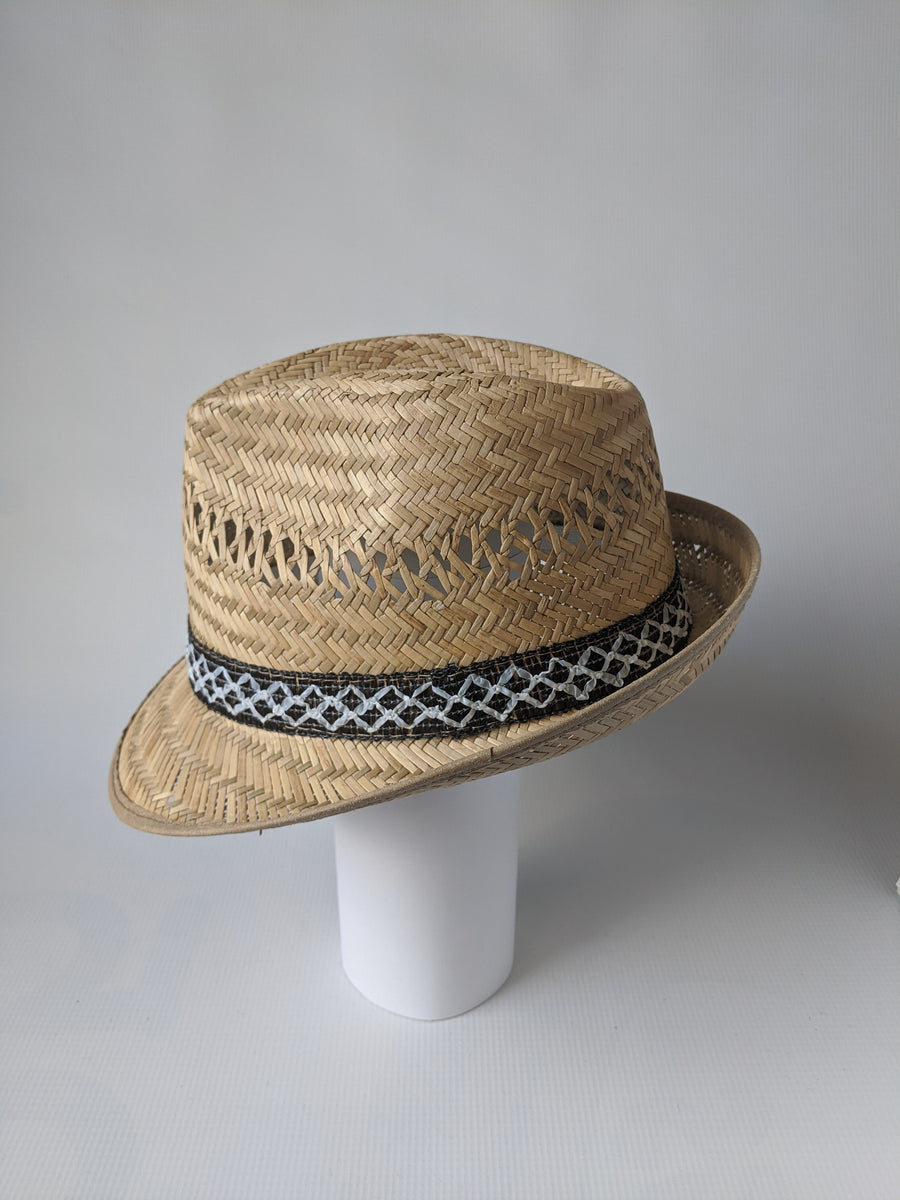 2004 German Short Brim Straw Hat with Decorative Traditional Hat Band ...