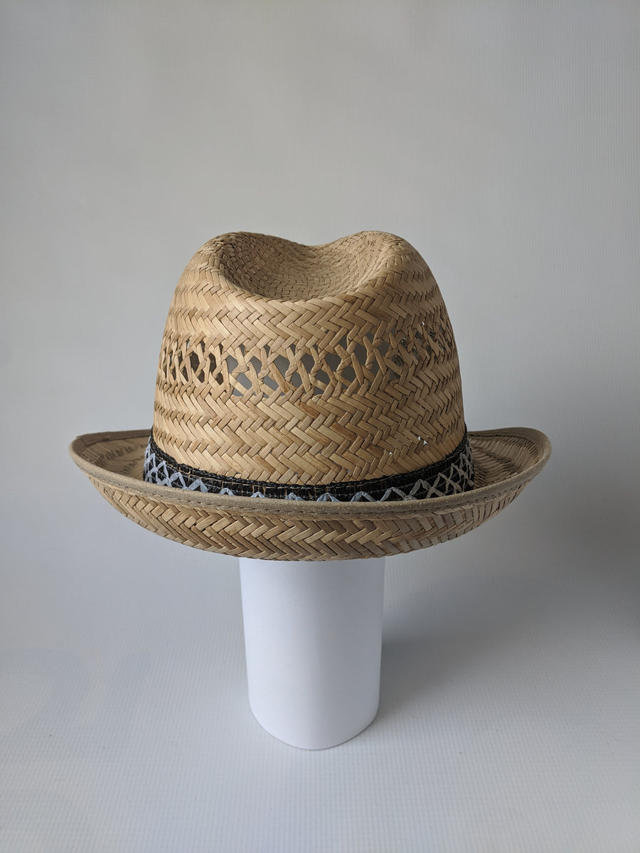 2004 German Short Brim Straw Hat with Decorative Traditional Hat Band ...