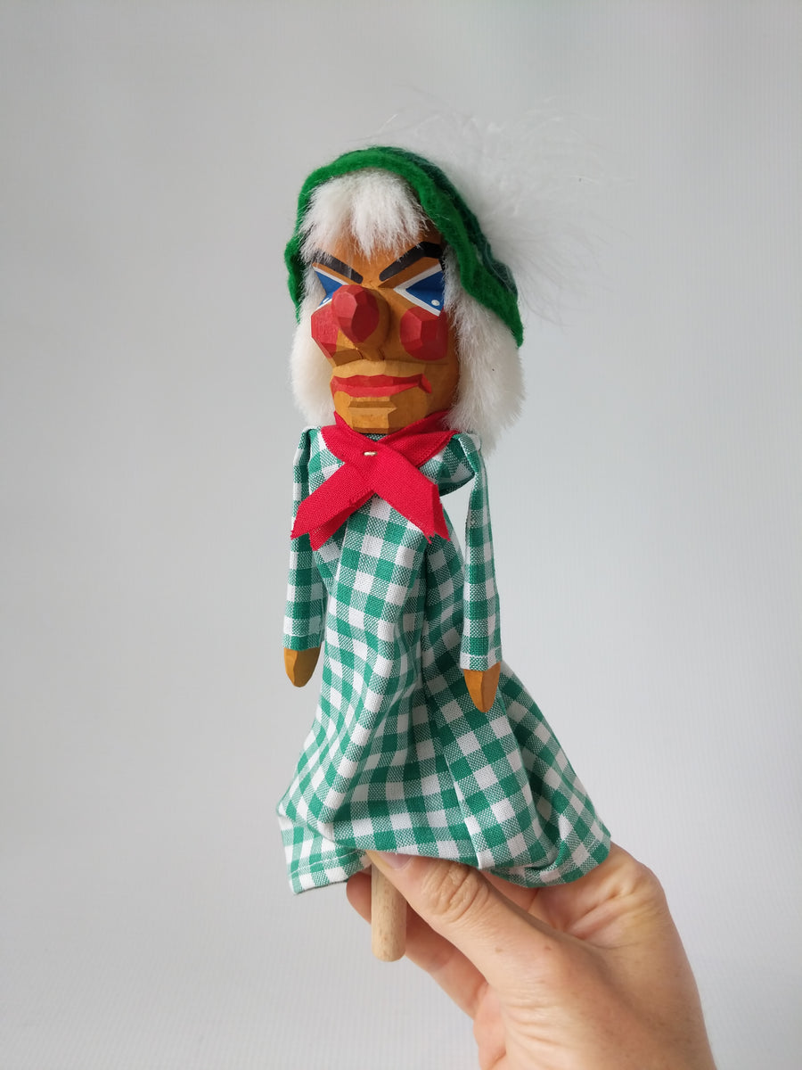 Lotte Sievers Hahn Hand Carved Hand Puppet SEPPEL on the Stick – German ...