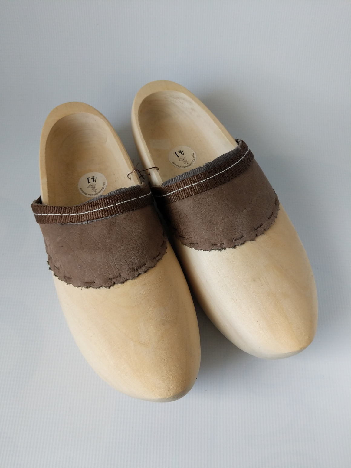 Hand Made Wooden Shoes CLOGS with leather front – German Specialty ...