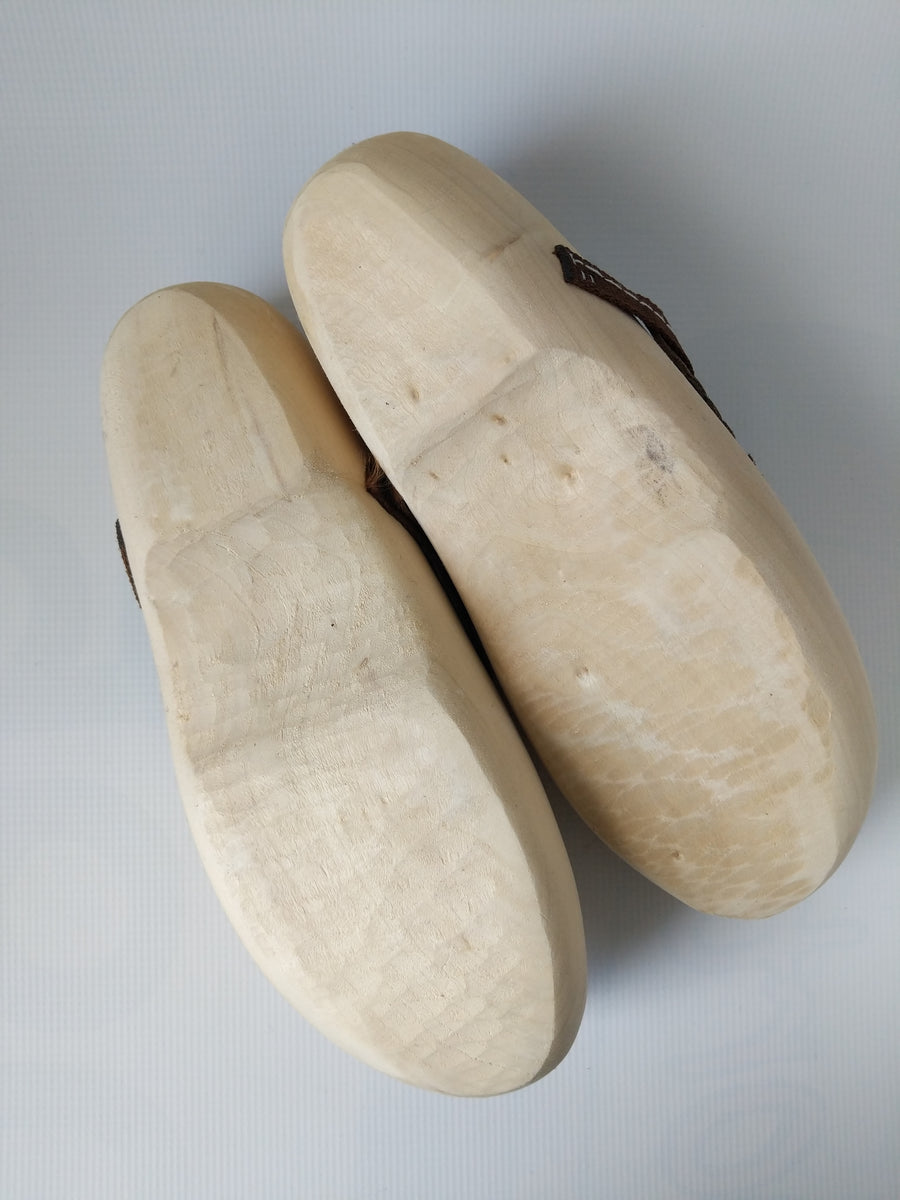 Hand Made Wooden Shoes CLOGS with leather front – German Specialty ...