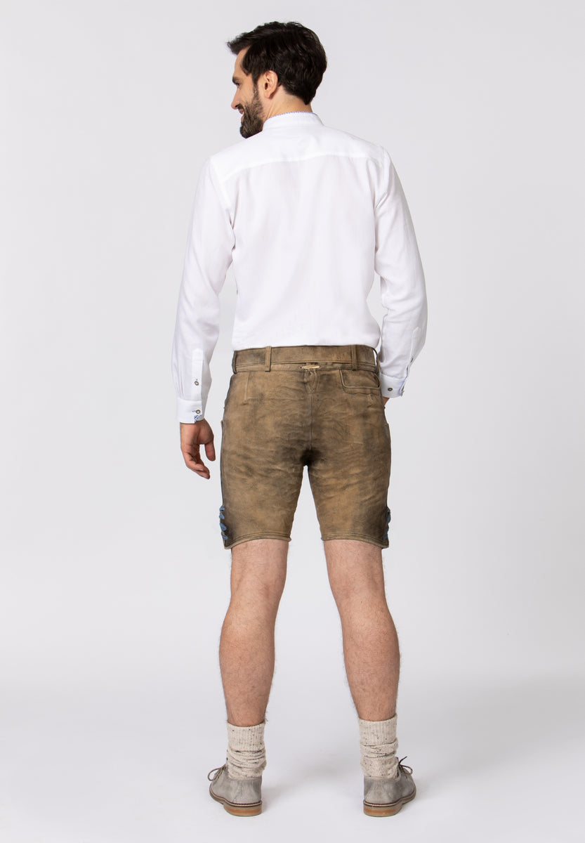 Stockerpoint Franz Men Lederhosen Leather Pants uroid with Edelweiss E ...