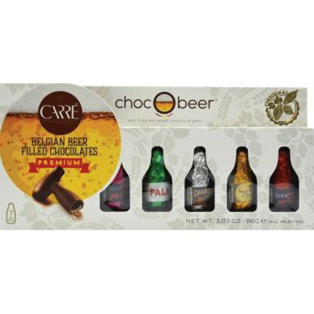 Chocolatier Carre & Chocobee Bottle Pack 7 pc Belgian Beer Filled Choc ...